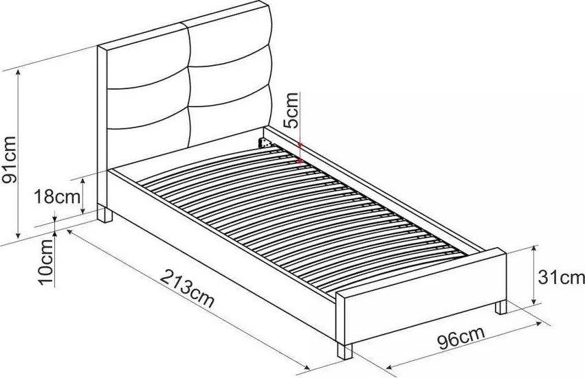 Postel Sierra Velvet 90 x 200 cm, šedá
