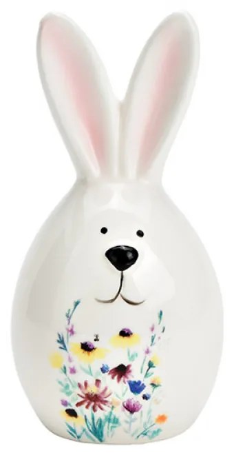 Bílý porcelánový zajíček BUNNY FLOWER