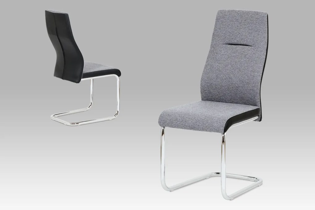 Artium Jídelní židle šedá látka / černá koženka - HC-238 GRB2