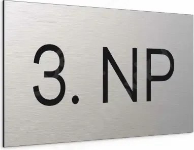 ACCEPT Označení podlaží "3. NP" - stříbrná tabulka - černý popis