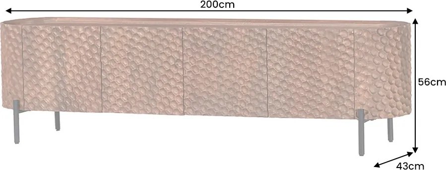 Designový TV stolek Zaxson 200 cm hnědé mango