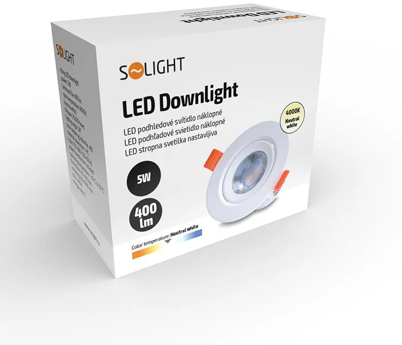 Solight LED podhledové světlo bodové, 5W, 400lm, 4000K, kulaté, bílé