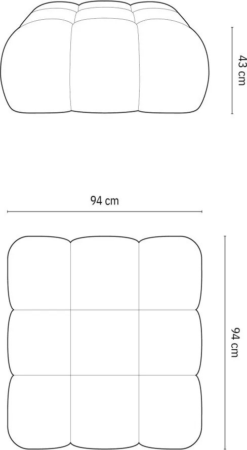 Sametová podnožka v terakotové barvě Bellis – Micadoni