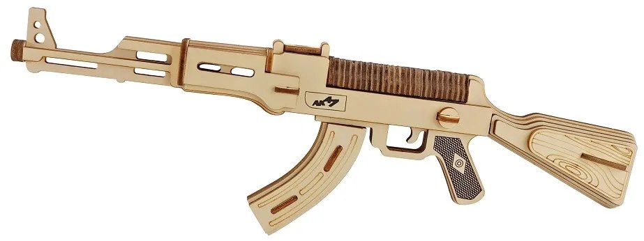 Woodcraft construction kit Woodcraft Dřevěné 3D puzzle Samopal AK47