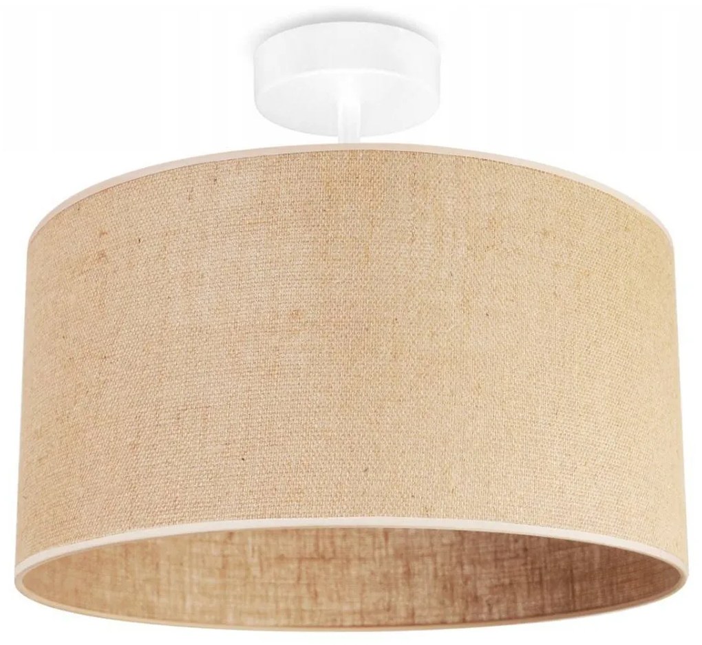 Stropní svítidlo Juta, 1x jutové stínítko, (výběr ze 2 barev konstrukce), (fi 40cm)