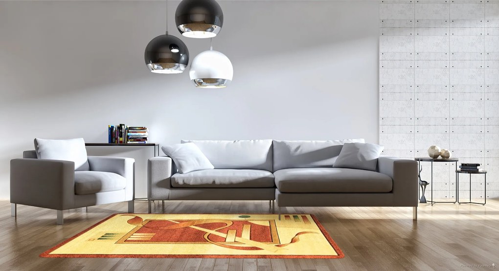 Berfin Dywany, Kusový koberec Adora 7052 V (Vizon), 280x370, oranžová, chodba / předsíň