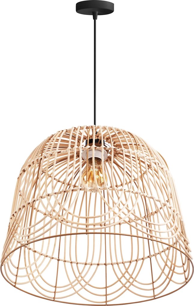 Toolight Boho, stropní svítidlo 40cm 1xE27 APP1352-1CP, černá-přírodní hnědá, OSW-05765
