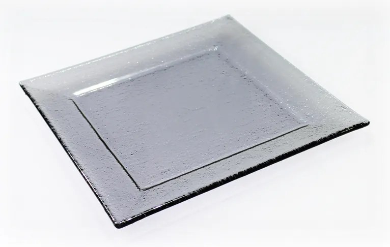 BDK-GLASS Servírovací tác MAXIM 25x25cm Barva: Šedé sklo