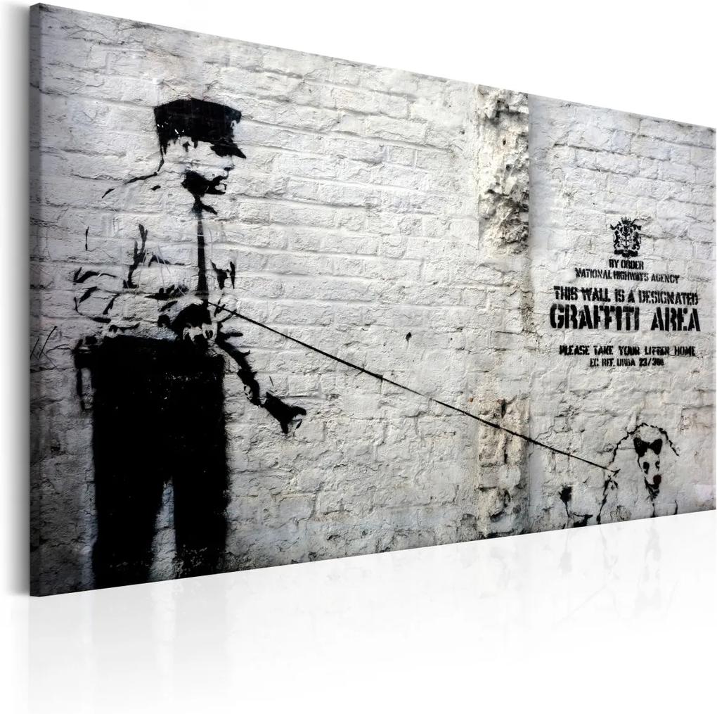 Obraz - Graffiti Area (Police and a Dog) by Banksy - 60x40
