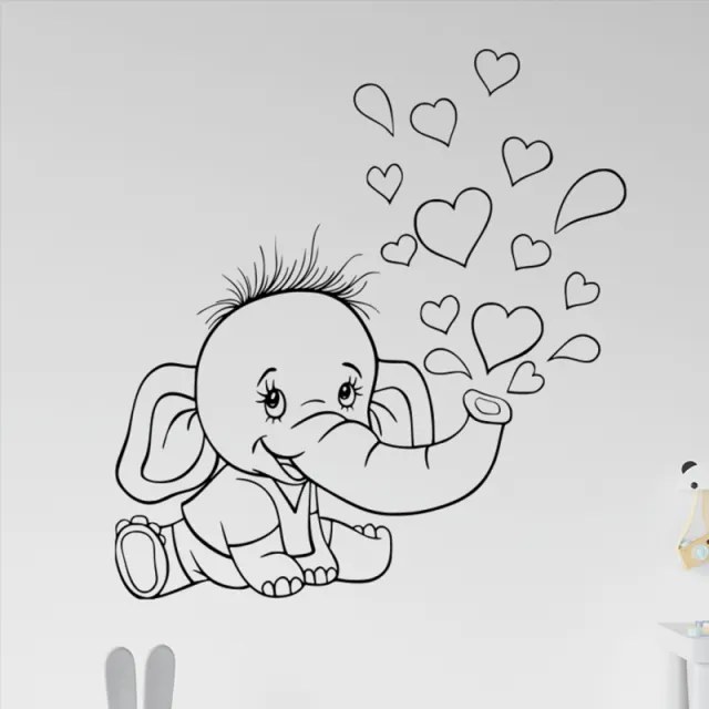 Samolepka Slůně se srdíčky