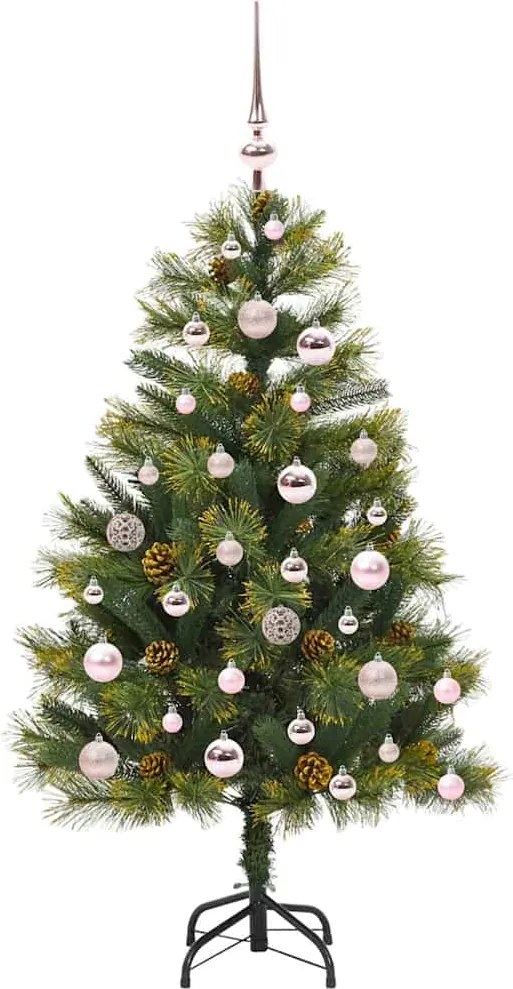 Umělý sklopný vánoční stromeček s kužely Zelená 120 cm 3395073