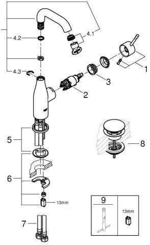 GROHE 23798001 - Umyvadlová baterie ESSENCE DN 15 velikost M lesklý chrom