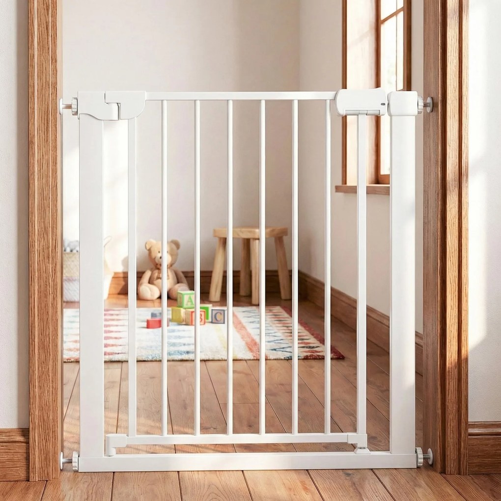 Costway Schodišťová brána bez vrtání se šířkou 75-82 cm Auto-Close dveřní brána