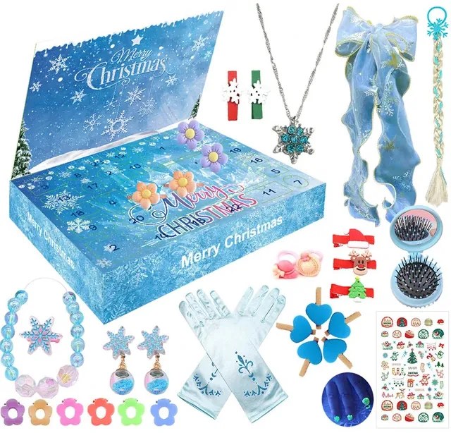 Adventní kalendář pro malé parádnice - ve stylu pohádky "Frozen" Barva: XT-98