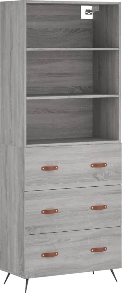 Skříň highboard šedá sonoma 69,5 x 34 x 180 cm kompozitní dřevo 3189355