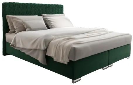 Manželská postel 140 cm Boxspring Penarth Comfort (tmavě zelená) (s roštem, matrací a úl. prostorem). 1056282