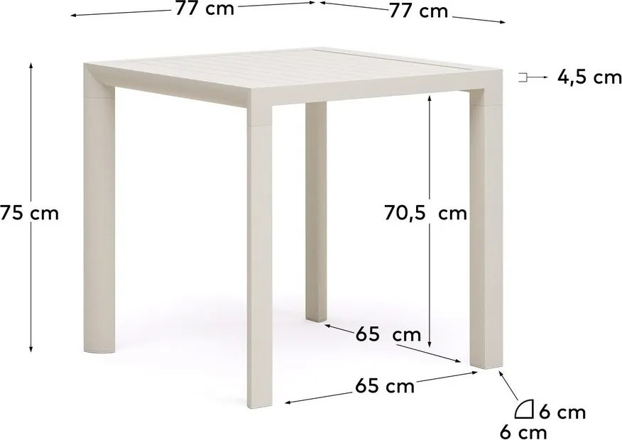 Hliníkový zahradní jídelní stůl 77x77 cm Culip – Kave Home