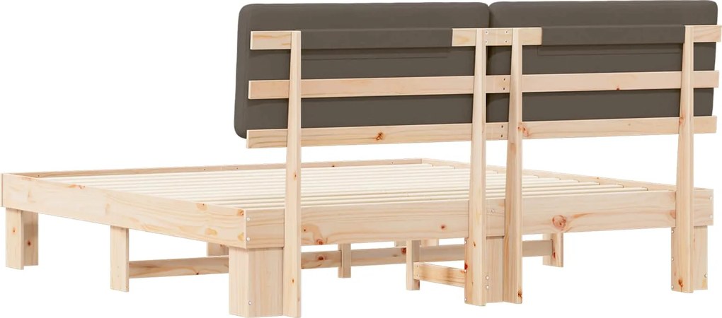 Rám postele s čalouněným čelem s čelo Taupe 200 x 200 cm 3398077
