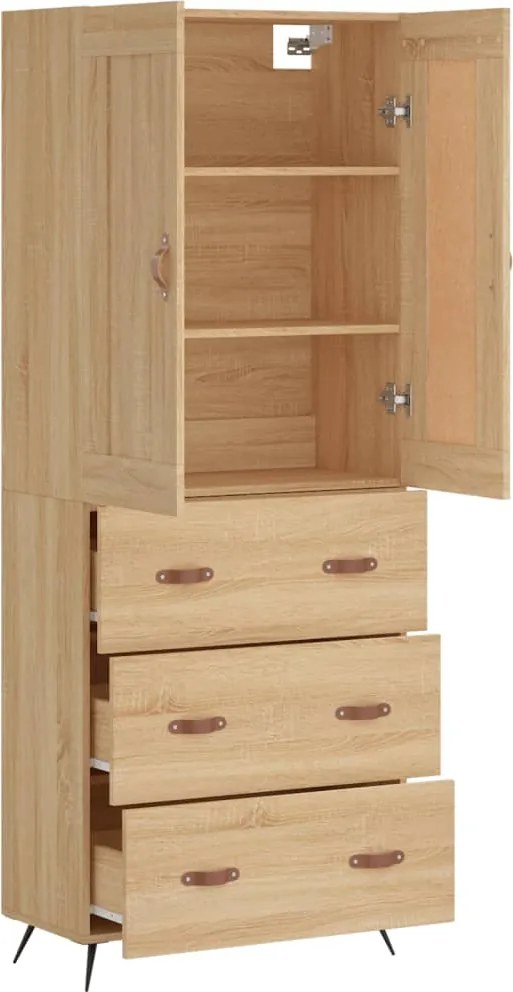 Skříň highboard dub sonoma 69,5 x 34 x 180 cm kompozitní dřevo 3199724