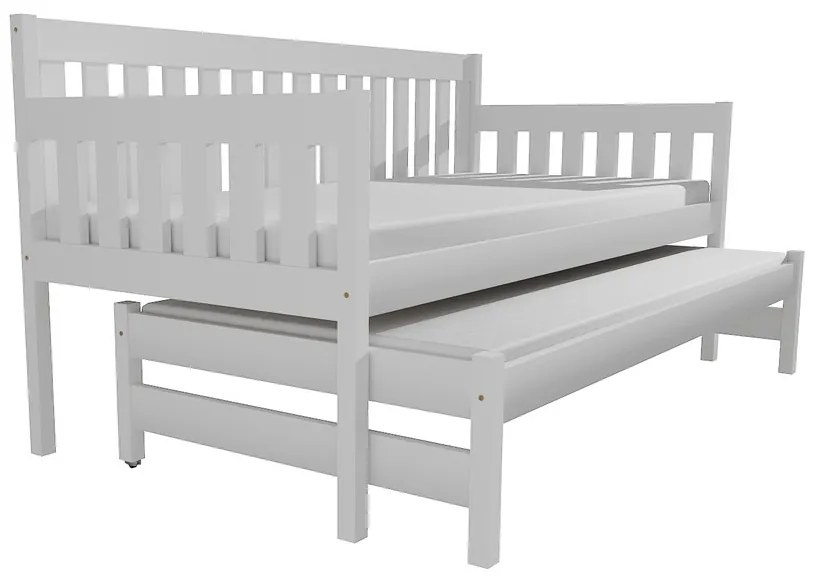 Vomaks Dětská postel s výsuvnou přistýlkou M 006 NEW* 90 x 200 cm surové dřevo