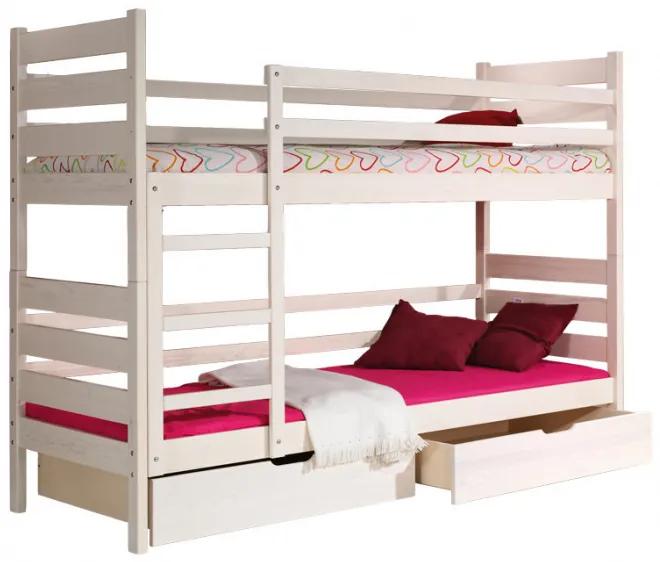 Patrová postel Ronald 1 - s matracemi, Postele 24 bílá