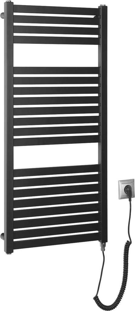 Aqualine - Topné těleso Tondi-E 45x97 cm, 300 W, matná černá DE456T