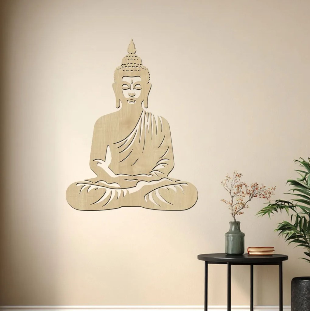 dřevo života Dřevěný obraz Buddha – Energie klidu Zvolte rozměr (cm): 62x80, Zvolte barvu dekoru: Černá