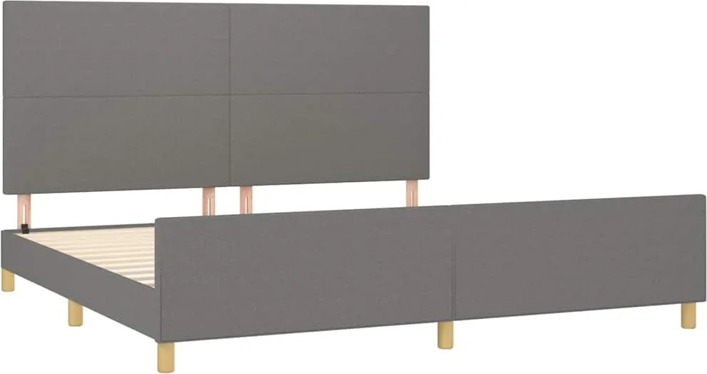 Rám postele bez matrace tmavě šedý 200 x 200 cm textil 3124920