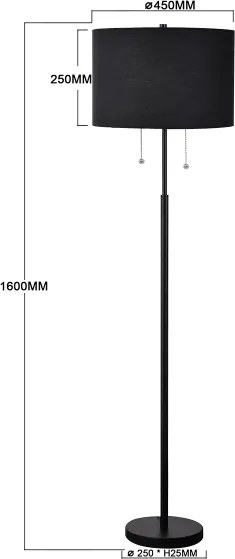 Stojací lampa FOGO 2xE27/15W/230V černá