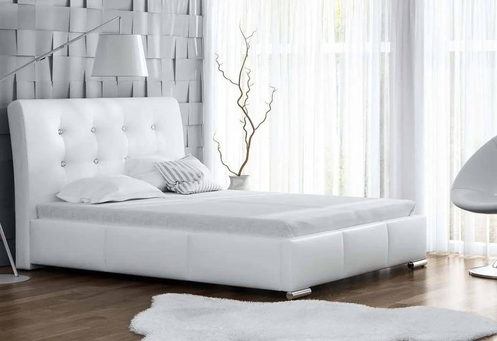 Čalouněná postel NORA + matrace DE LUX, 200x200, madryt 128