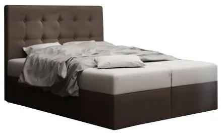 Manželská postel Boxspring 160 cm Duel 1 (tmavě hnědá) (s matrací a úložným prostorem). 1046435