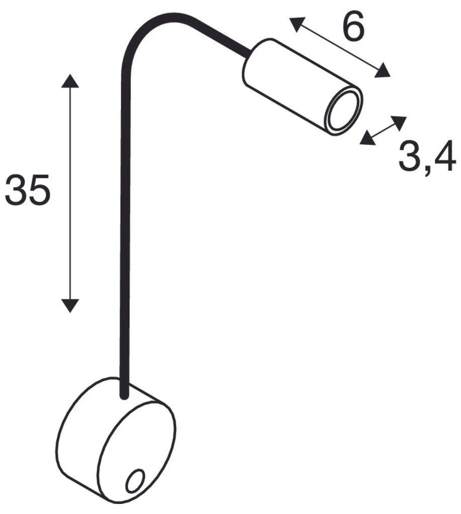 SLV 1002117 Dio Flex, nástěnné flexibilní svítidlo, power LED 1,9W 2700K, bílá