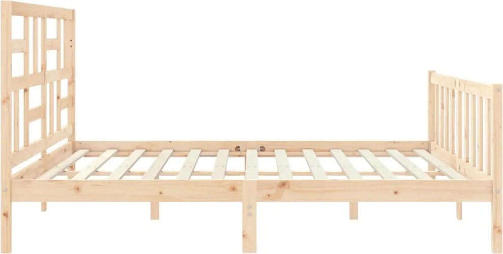 Rám postele s čelem Super King Size masivní dřevo 3193091