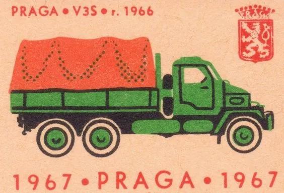 Plechová cedule Praga V3S 1966 Velikost: A4 (30 x 20 cm)