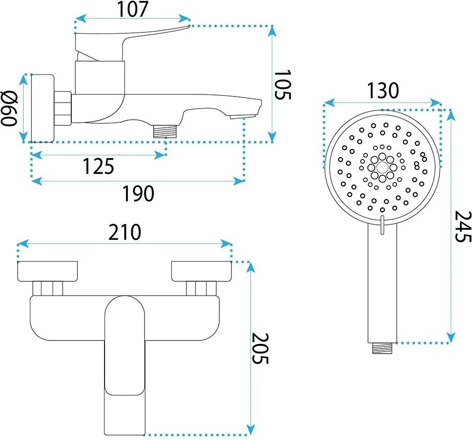 Vanová baterie REA VISION PREMIUM Chrome
