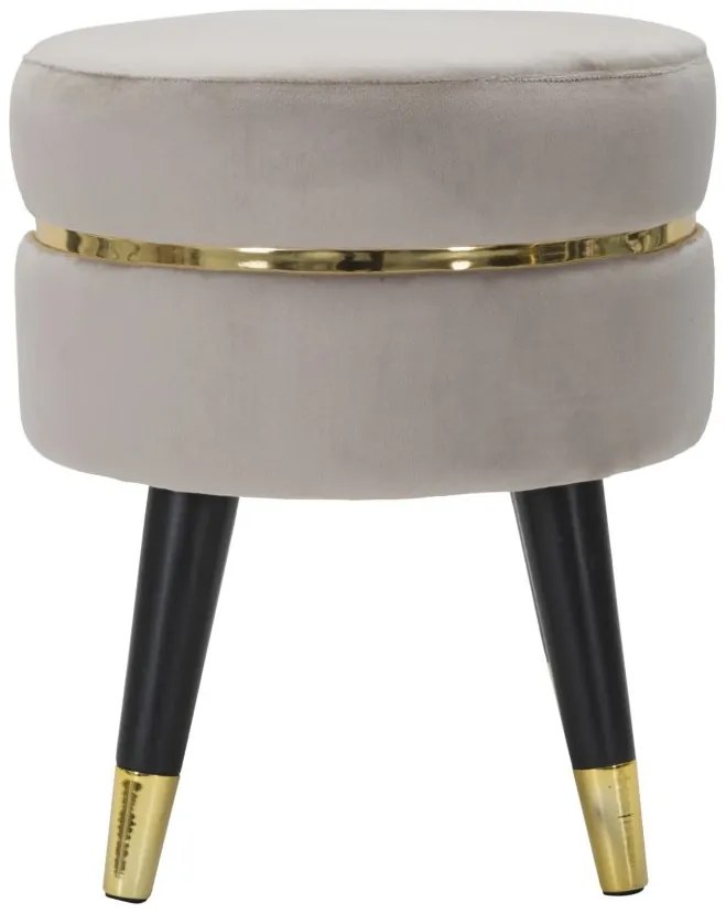 Sametová stolička Mauro Ferretti Galand, 35x35x40,5 cm, šedá/černá/zlatá