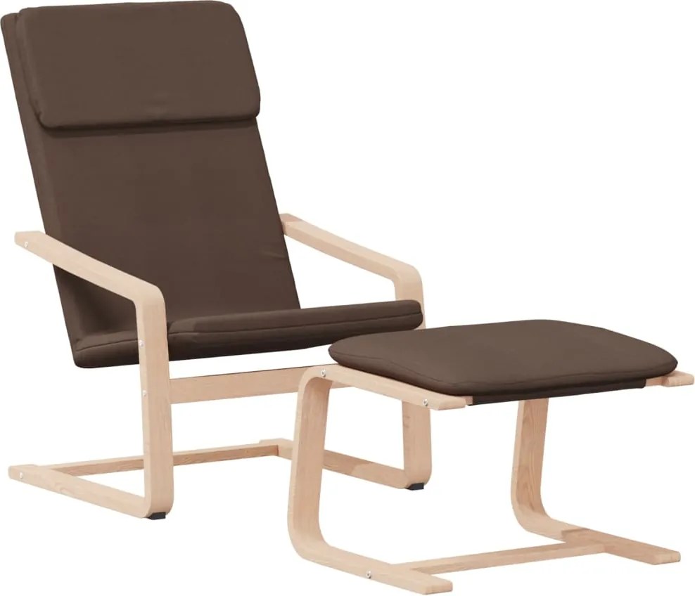 Relaxační křeslo s podnožkou tmavě hnědé textil 3154417