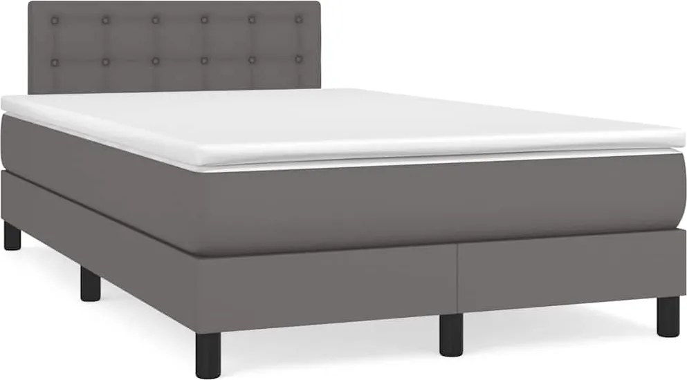 Box spring postel s matrací a LED šedá 120 x 190 cm umělá kůže 3270139