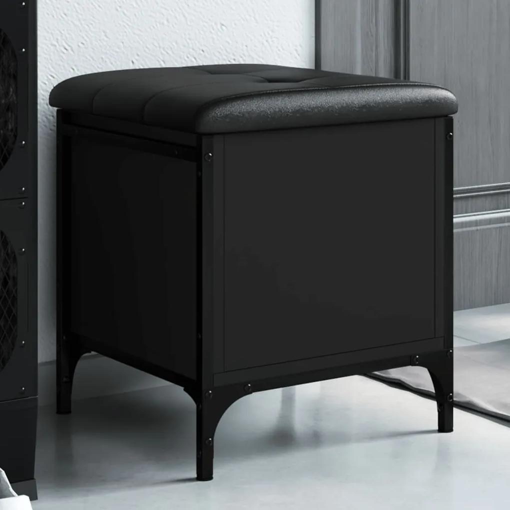 Úložná lavice černá 42 x 42 x 45 cm kompozitní dřevo - Default Title