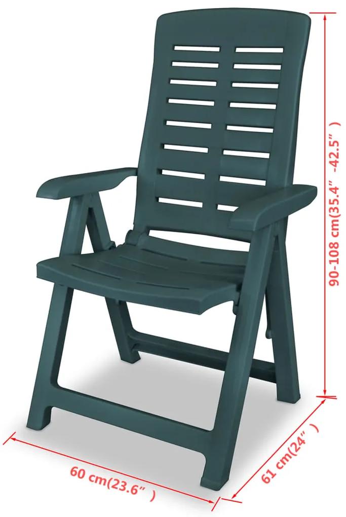 Polohovatelné zahradní židle 2 ks plastové zelené - Default Title