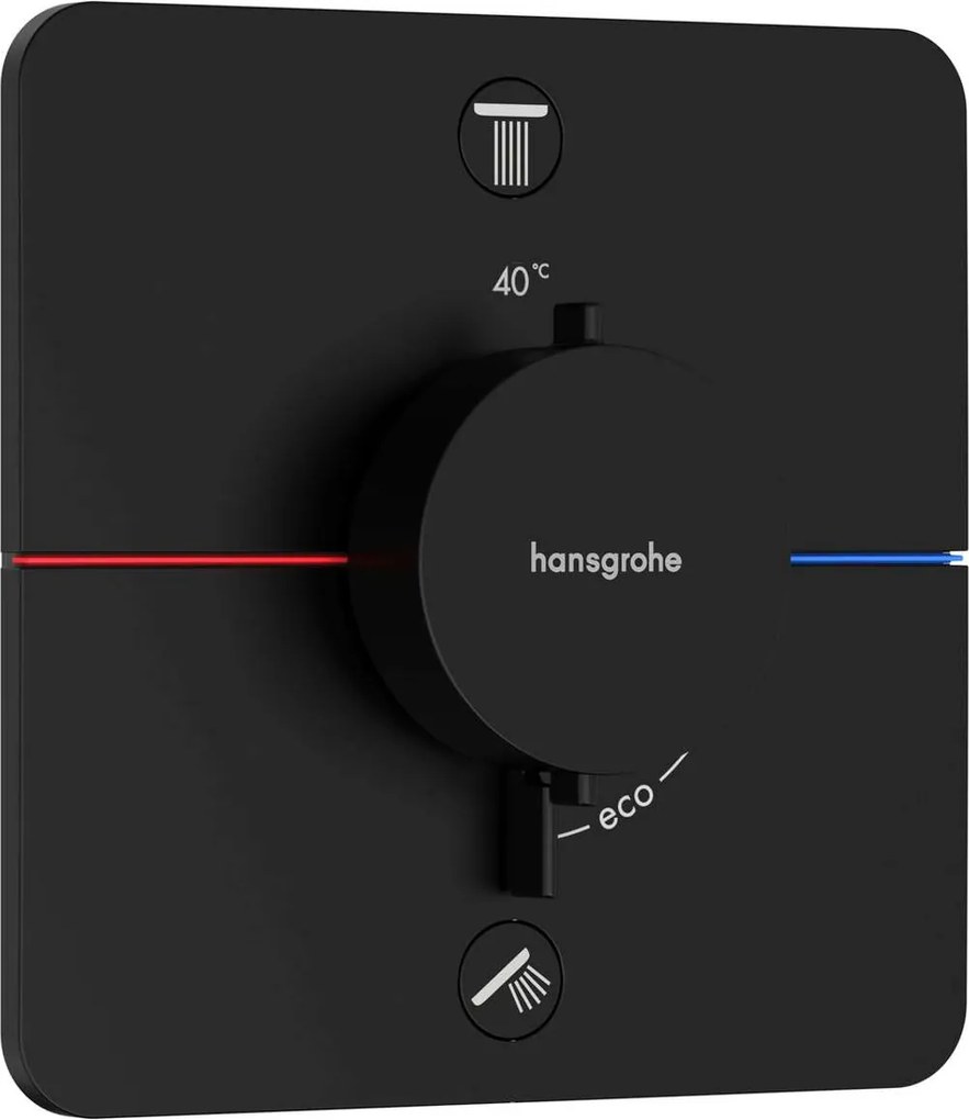 Hansgrohe ShowerSelect Comfort Q - Termostatická baterie pod omítku, pro 2 spotřebiče, matná černá 15586670