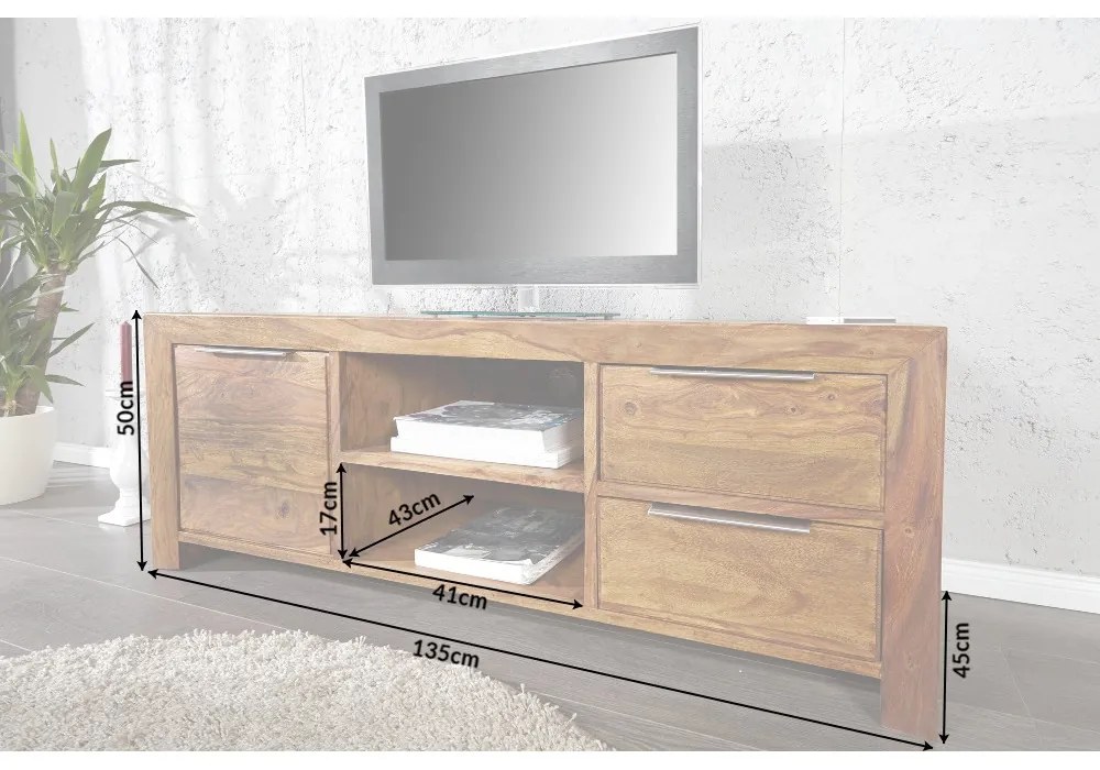 Massive home | TV stolek Makassar Lagos 135 cm masiv Sheesham