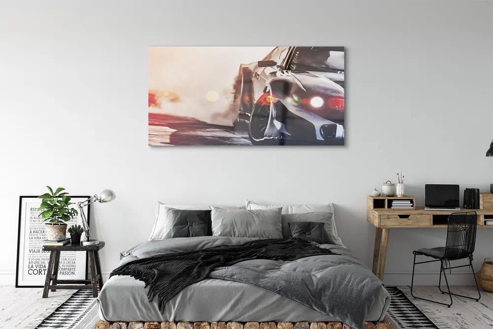 akrylový obraz Černé auto light 140x70 cm