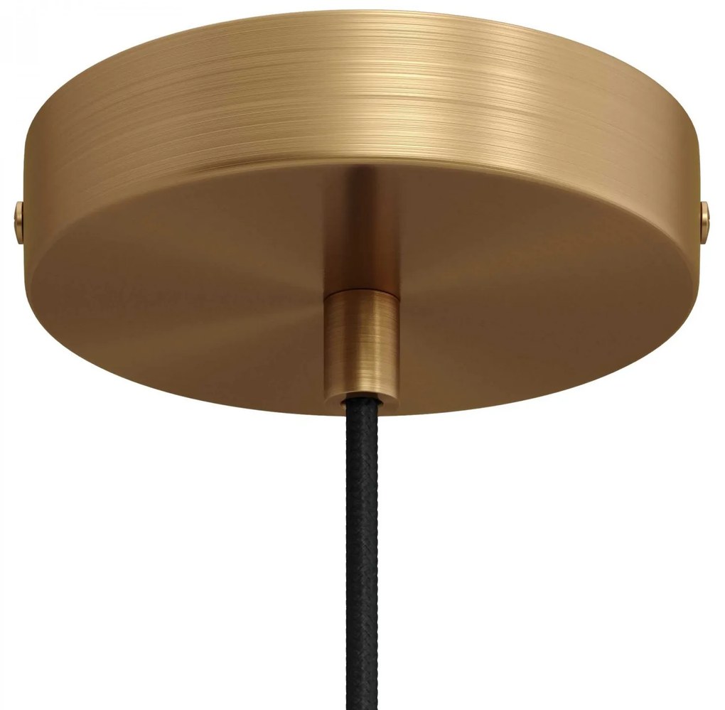 creative cables Závěsná lampa s textilním kabelem a matnými kartáčovanými kovovými detaily Barva: Matný bronz