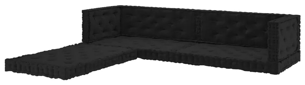 3068590 vidaXL Podušky na nábytek z palet 7 ks bavlna černé