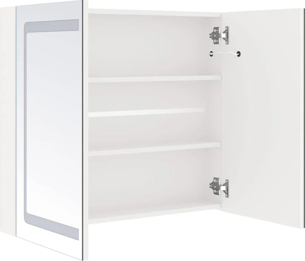LED koupelnová skříňka se zrcadlem zářivě bílá 80 x 12 x 68 cm 326517