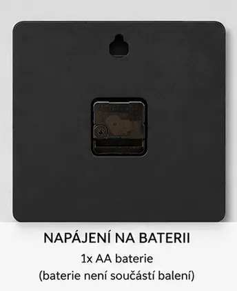 nástěnné hodiny, čtvercové, dřevo, 30x30 cm, vzor láska v dešti, Dekorino HN20260016