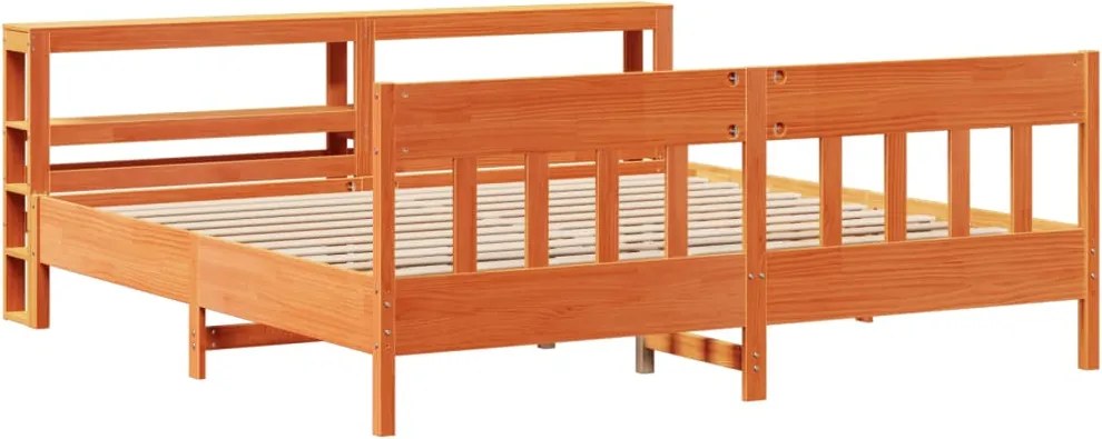 Postel bez matrace voskově hnědá 200 x 200 cm masivní borovice 3306254