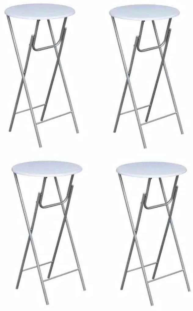 Čtyři barové stoly | bílá