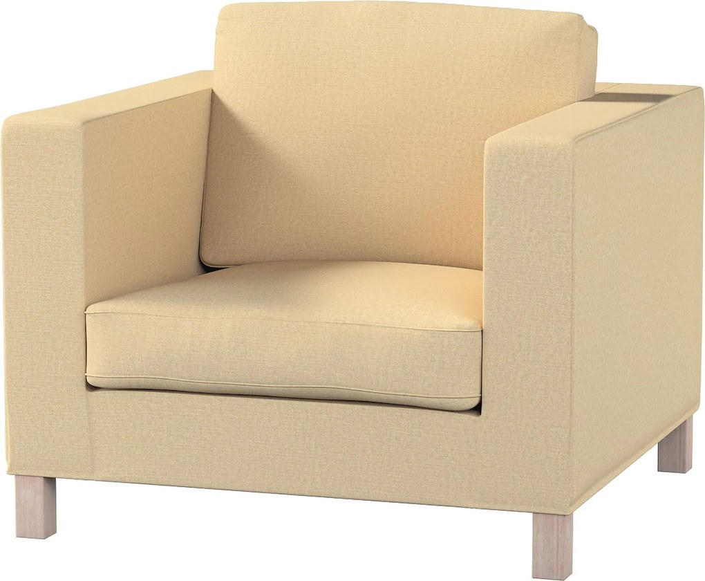 Potah na křesko IKEA Karlanda, krátký barva béžová látka lesklé, pletený vzor